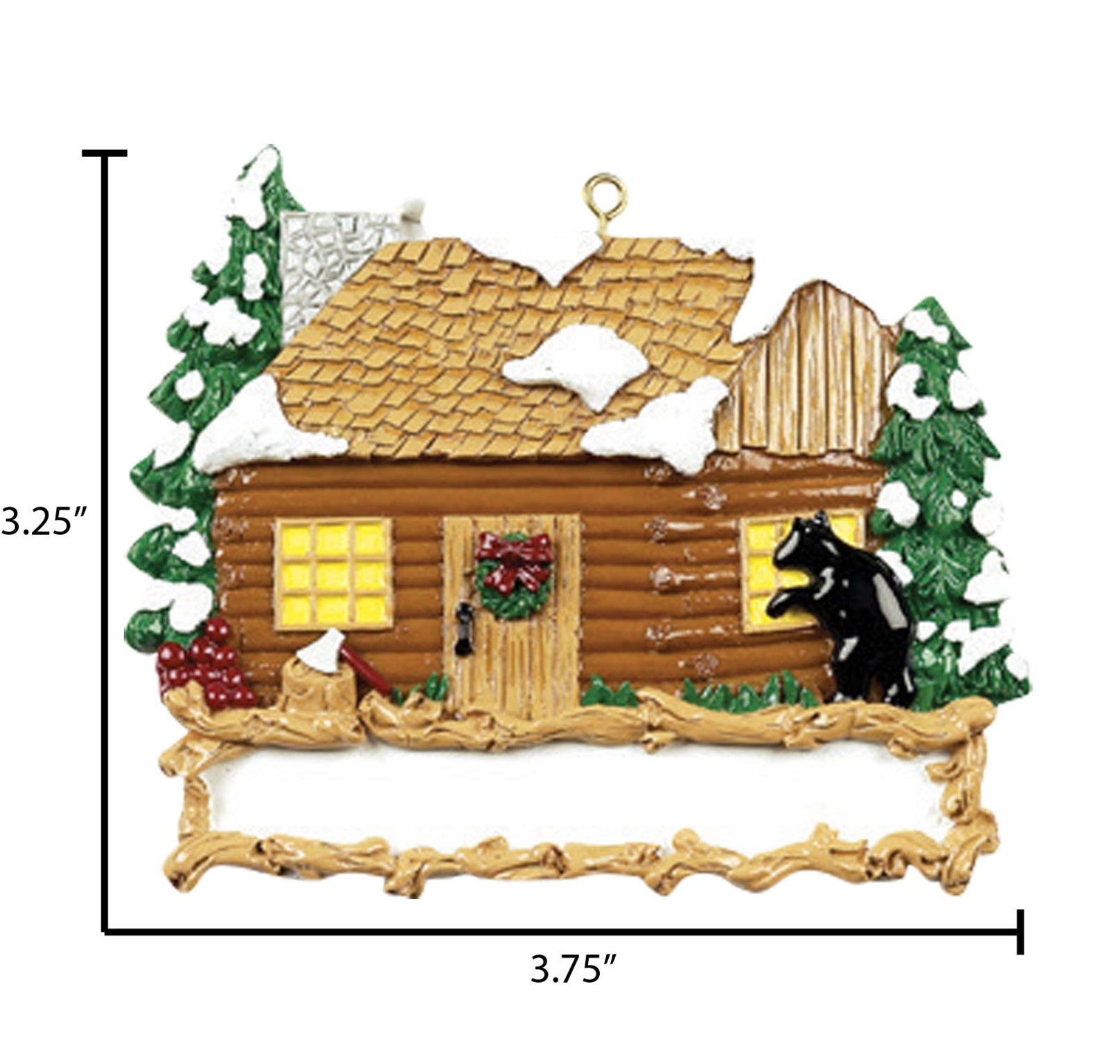 Personalized Log Cabin Ornament - Lake Camping Ornament, House Ornament ...
