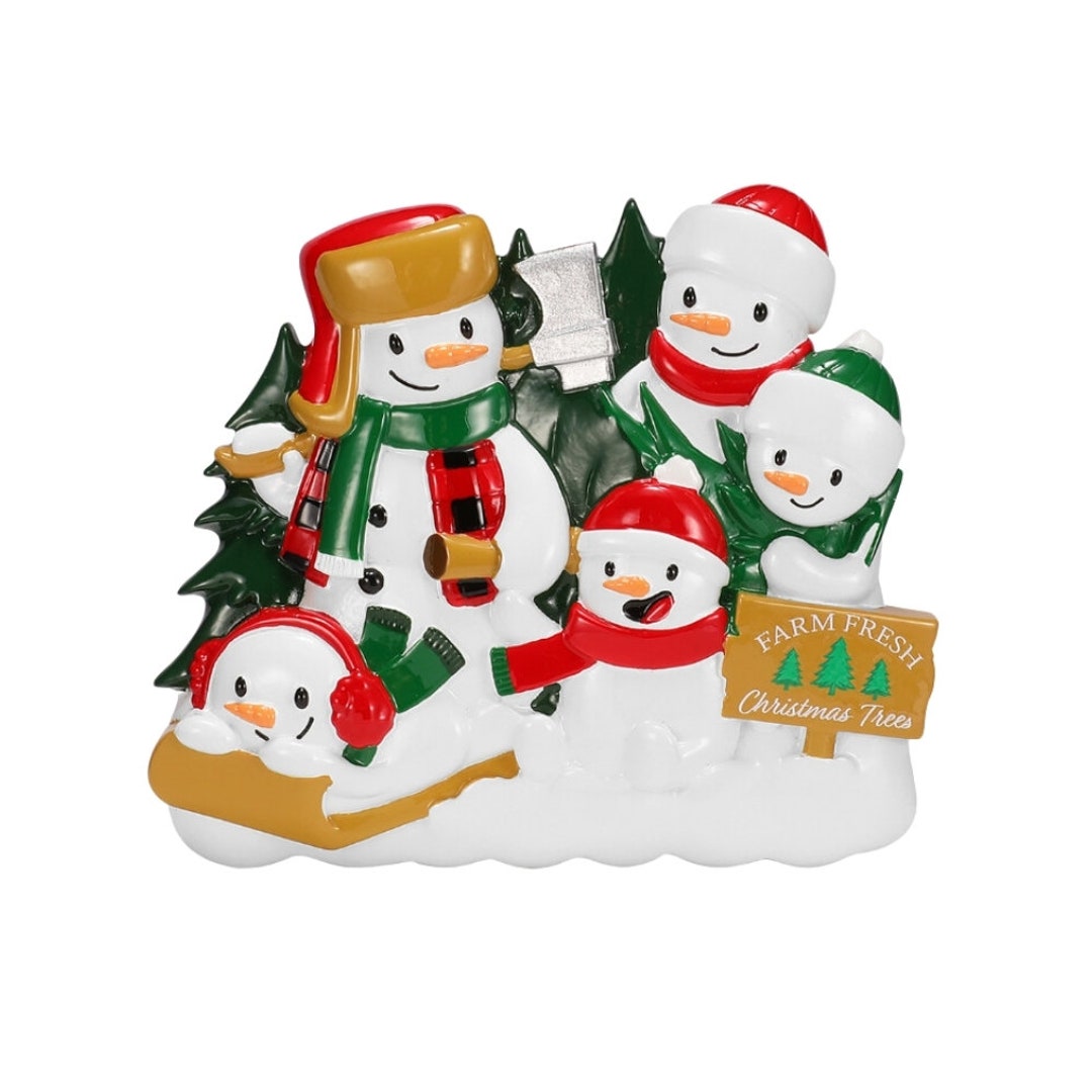 Snowman Family of 5 Ornament, Christmas Family Ornament, Stocking ...