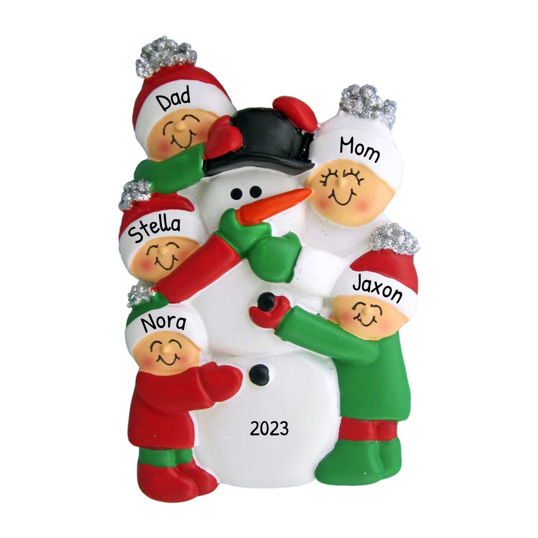 Snowman Ornament, Family Christmas Ornament, Personalized Christmas ...