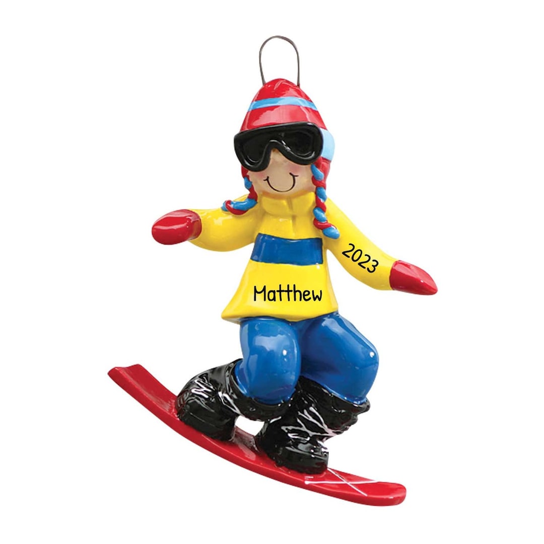 Snowboard Ornament, Snowboarding Gifts, Personalized Snowboard Ornament ...