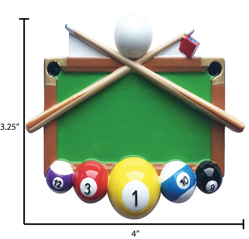 Personalized Pool Ornament Billiards Themed Gift Game | Etsy