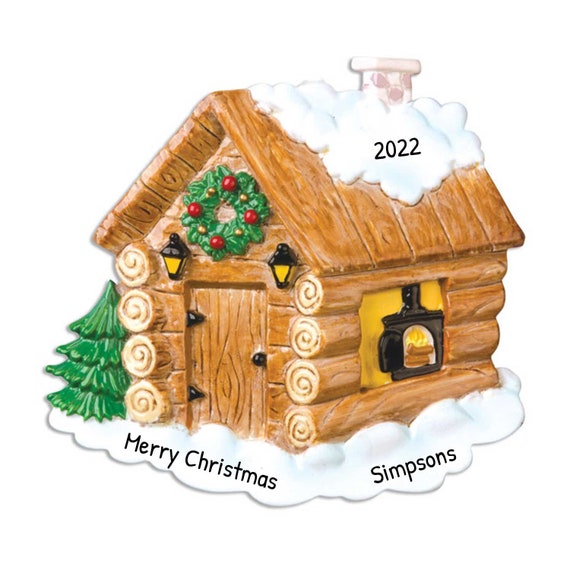 Personalized Log Cabin Ornament Lake Ornament Camping House - Etsy