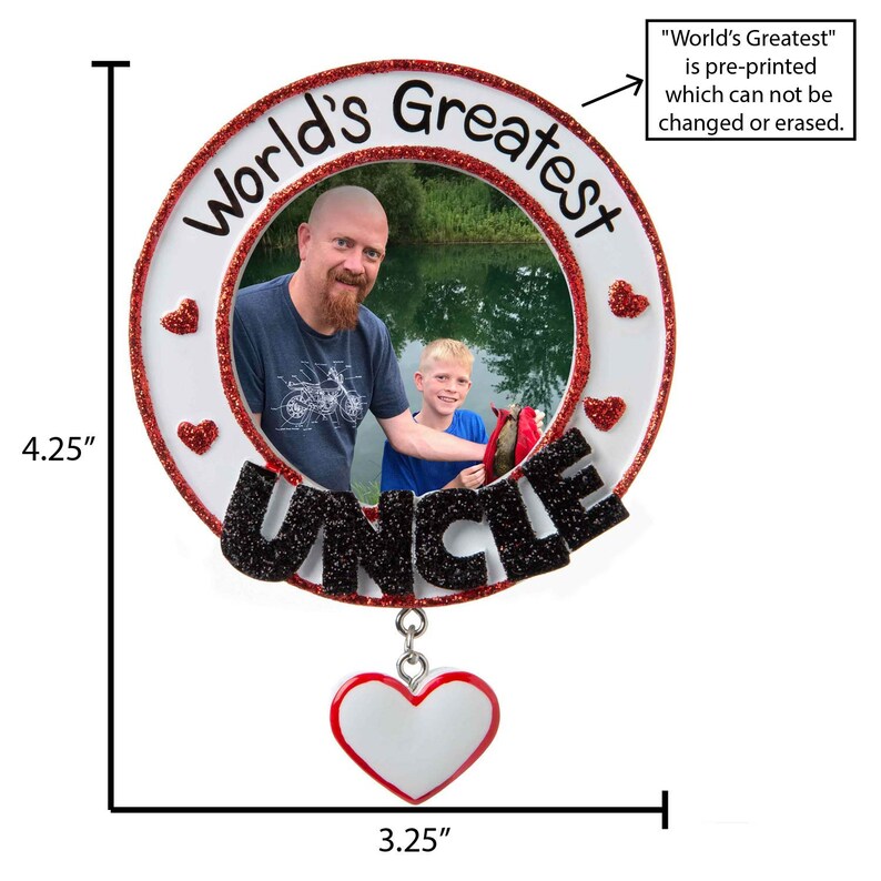 Best Uncle Ornament, Uncle Photo Frame Ornament, Uncle Picture Frame ...