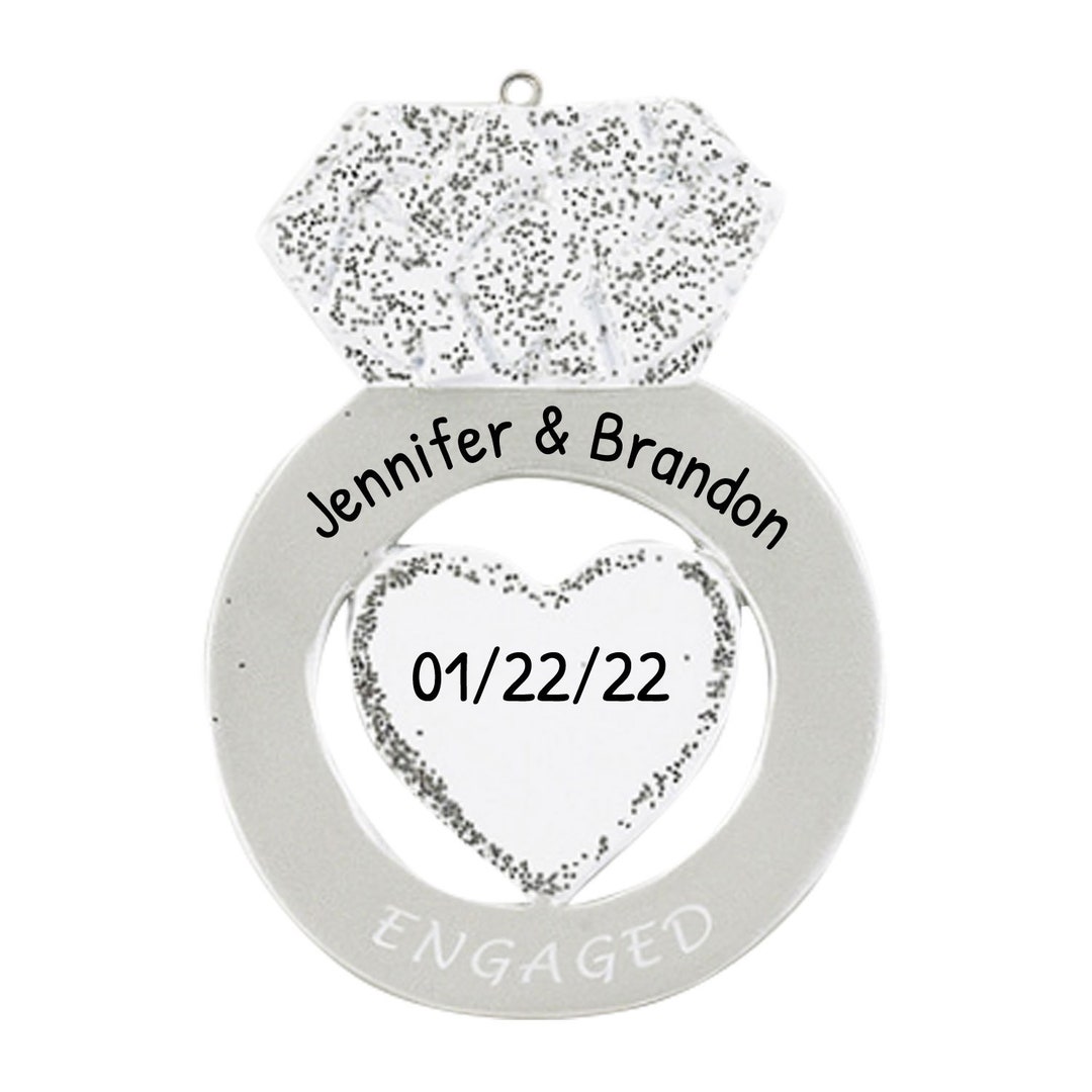 Engagement Ring Ornament, 2023 Engagement Ornament, Personalized Gift ...