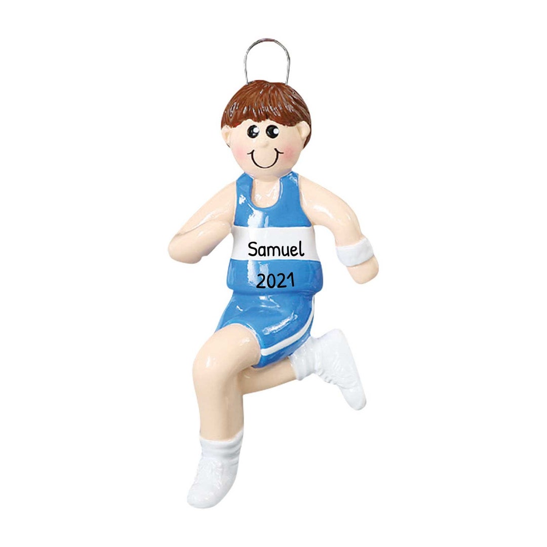 Running Ornament, Boy Runner Ornament, Personalized Joggers Ornaments ...