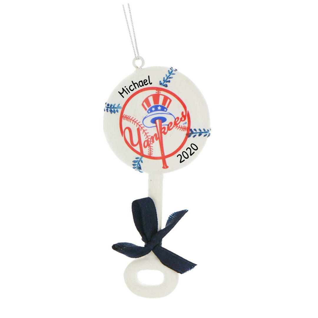 Personalized NY Yankee Infant Sports Rattles Ornament - Yankees ...