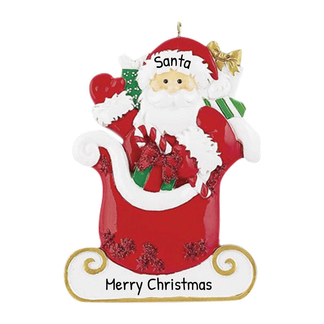 Personalized Santa's Sleigh Ornament, Sled Christmas Decor, Christmas ...