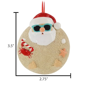 Christmas in July Ornament, Santa in July Ornament, Personalized Beach ...