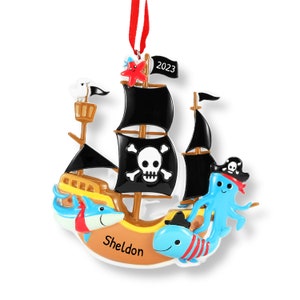 Custom Pirate Ship Ornament, Holiday Decor, Pirate Ship Decor ...
