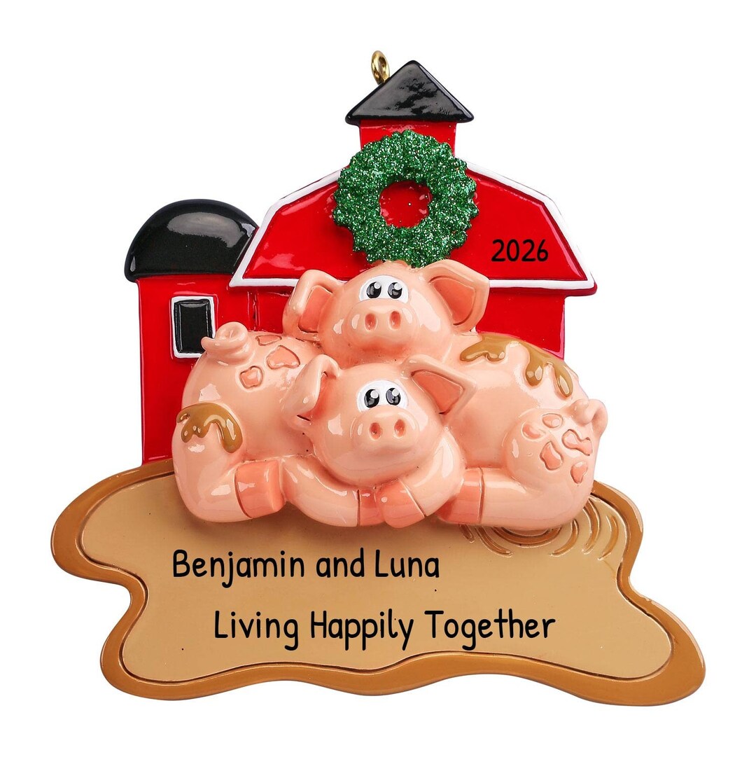 Personalized Pigs Christmas Ornament, Christmas Farm Ornament ...