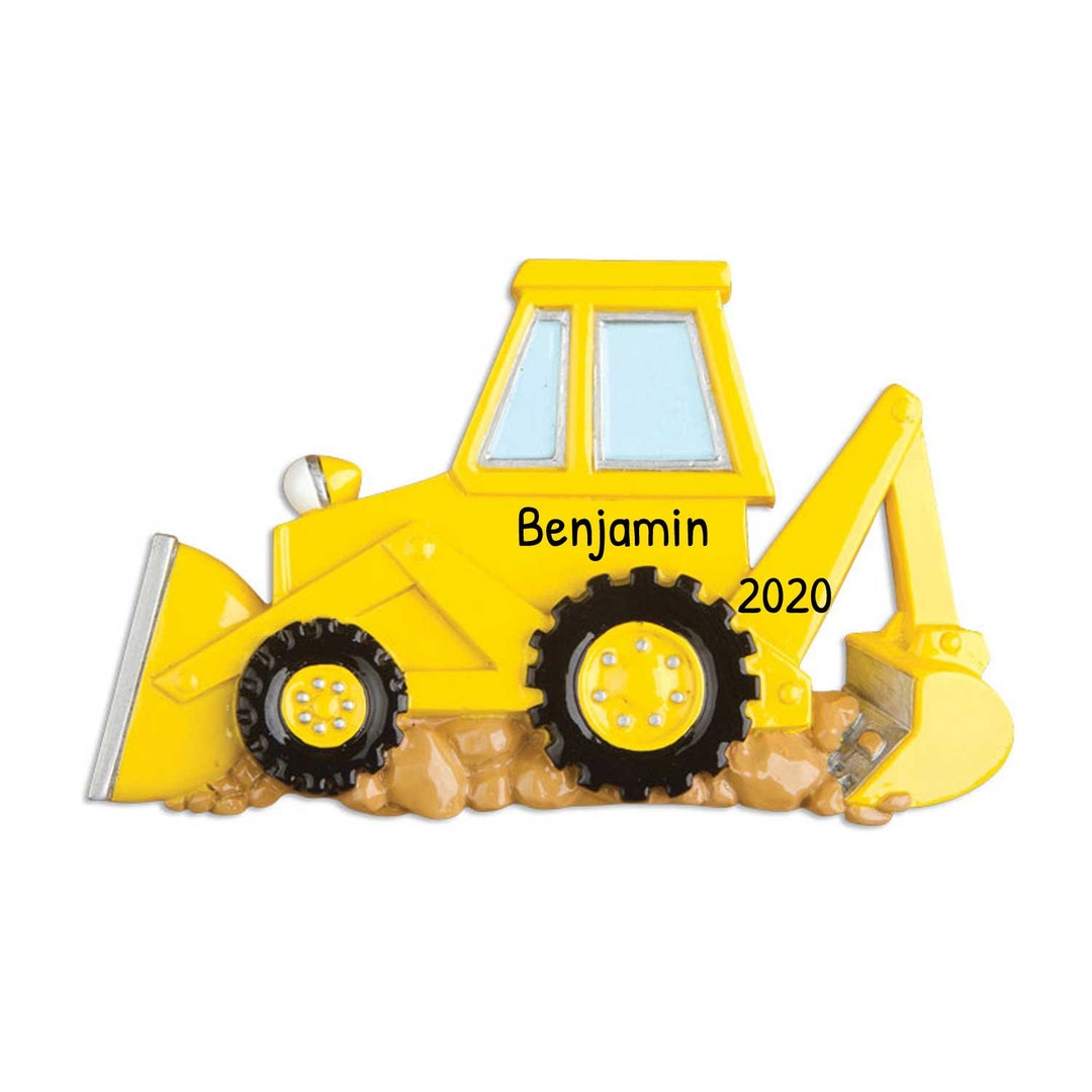Personalized Bulldozer Christmas Ornament - Excavator Christmas ...