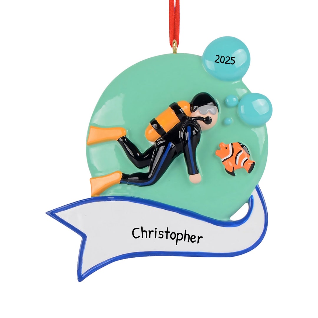 Scuba Diver Ornament, Scuba Diving Ornament, Scuba Diving Gift, Diving ...