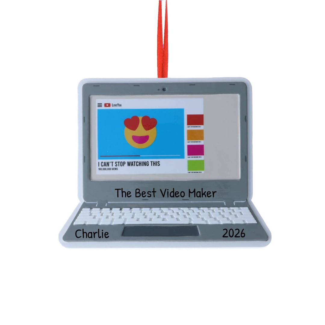 Personalized Youtube Ornament Laptop Ornament, Teen Computer Ornament ...