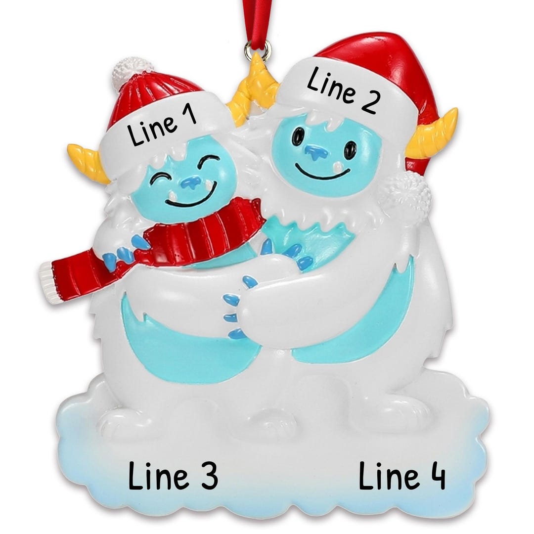 Christmas Couple Yeti Ornament, Yeti Family Ornament, Holiday Decor ...