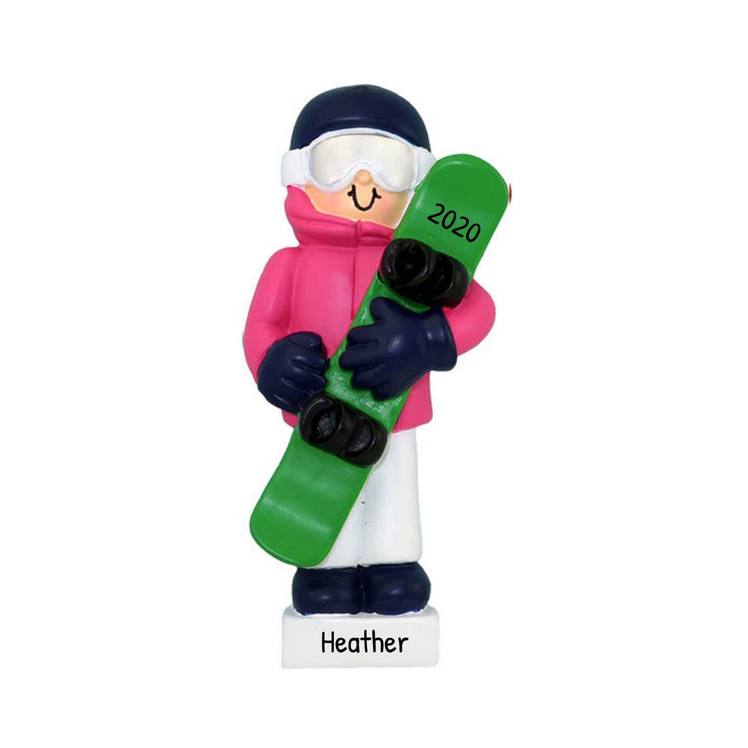 Snowboarder Figure Ornament, Personalized Snowboard Ornament ...