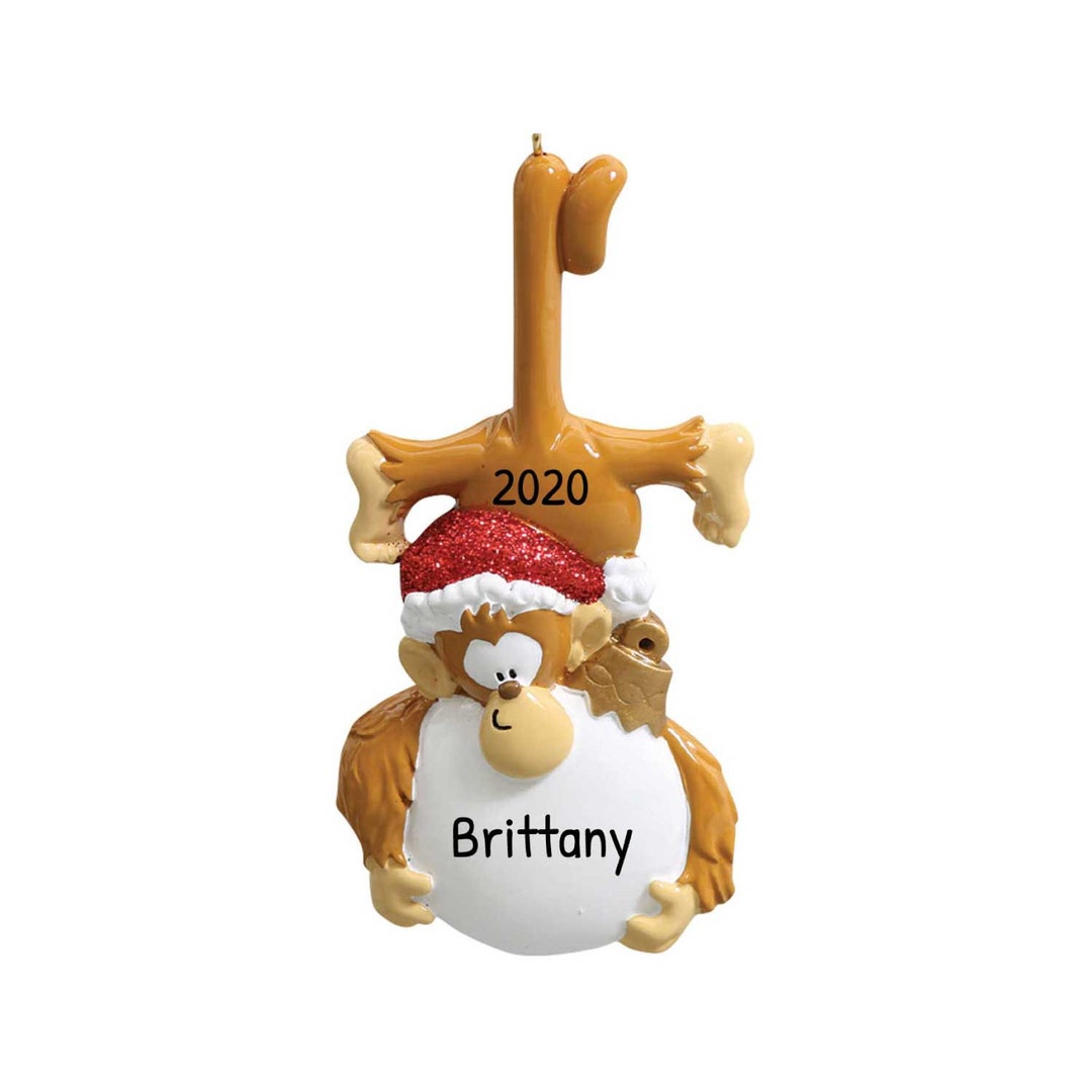 Personalized Monkey Christmas Ornament - Monkey Ornaments for Christmas ...