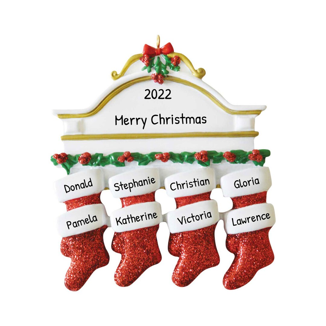 Personalized Family Ornament 2023 - 1st Christmas Stocking Ornaments ...