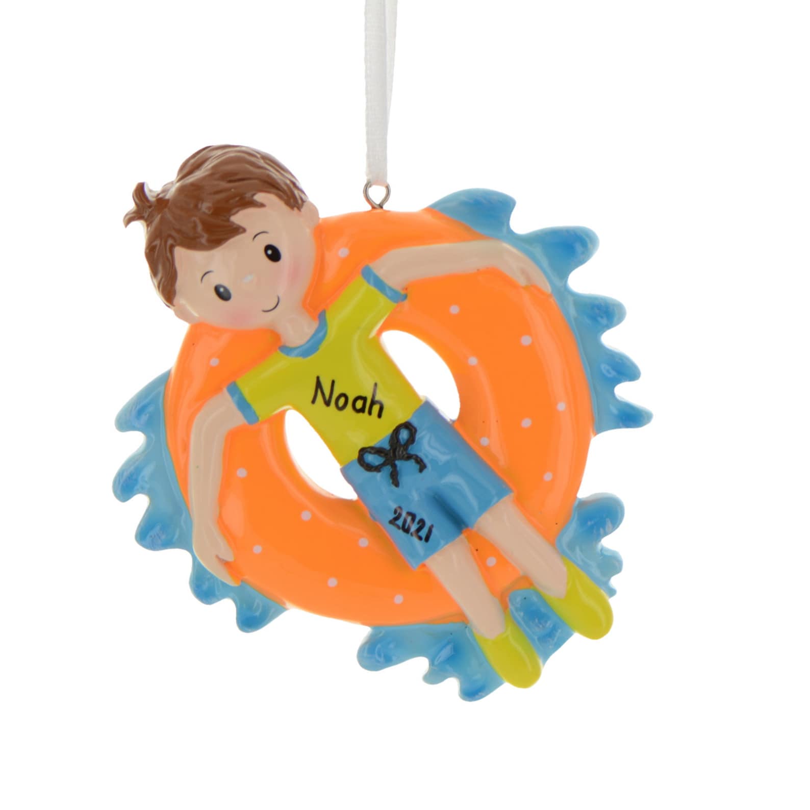 Personalized Christmas Ornaments for Kids Inner Tube Boy - Etsy