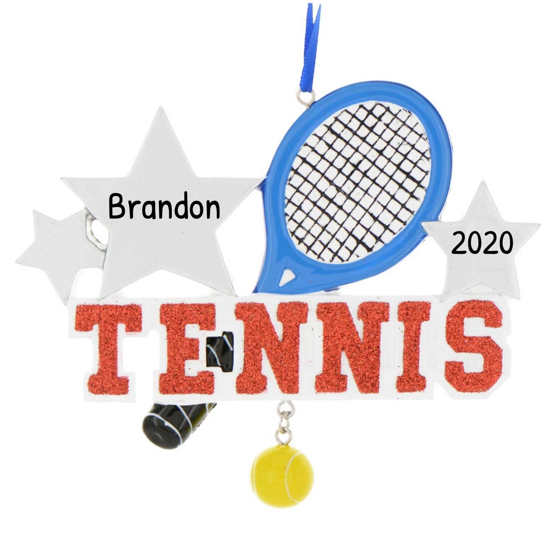 Customized Tennis Ornament, Sports Fan Tennis Ornament, Tennis Racket ...