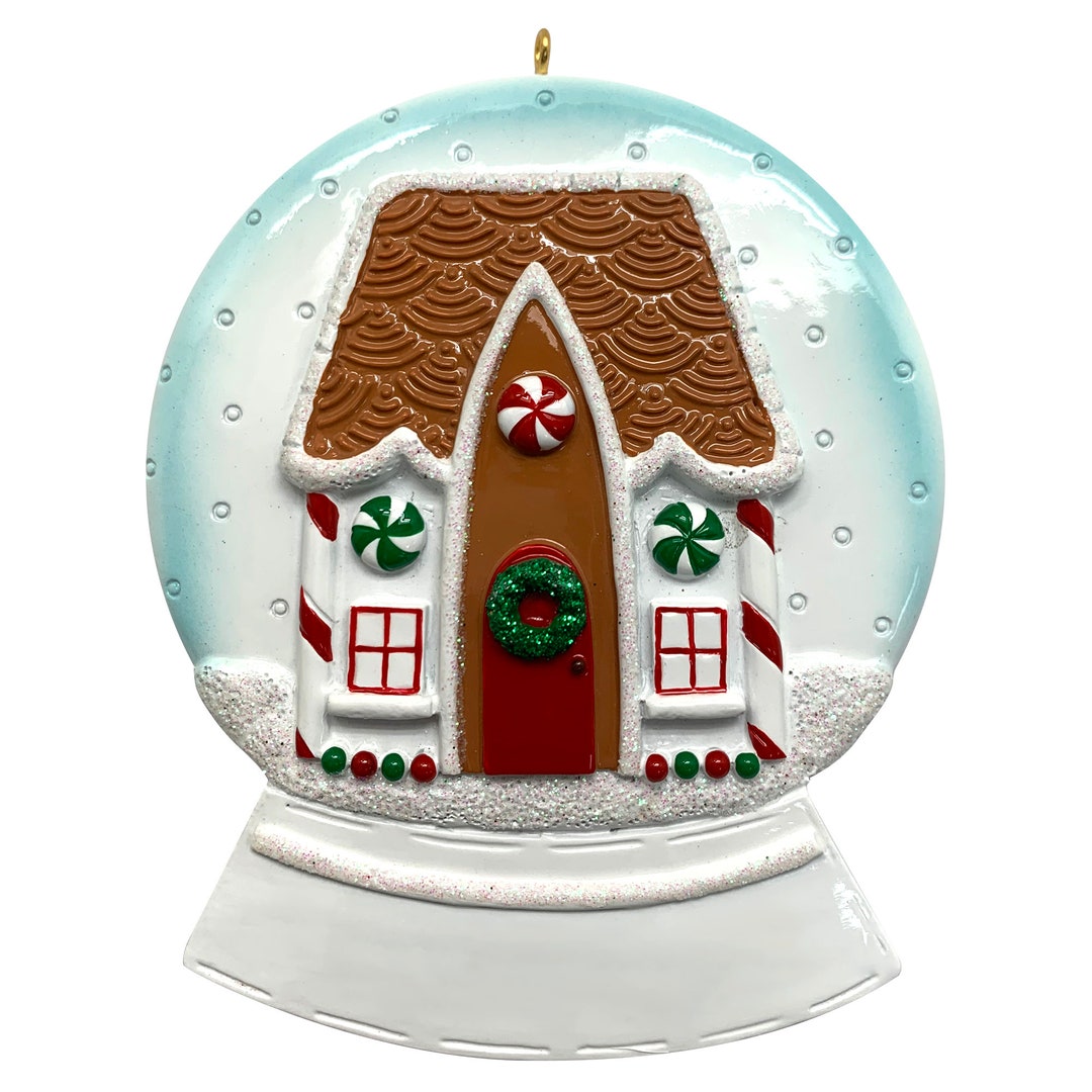 Personalized Gingerbread House Snow Globe Ornament, Festive Christmas ...