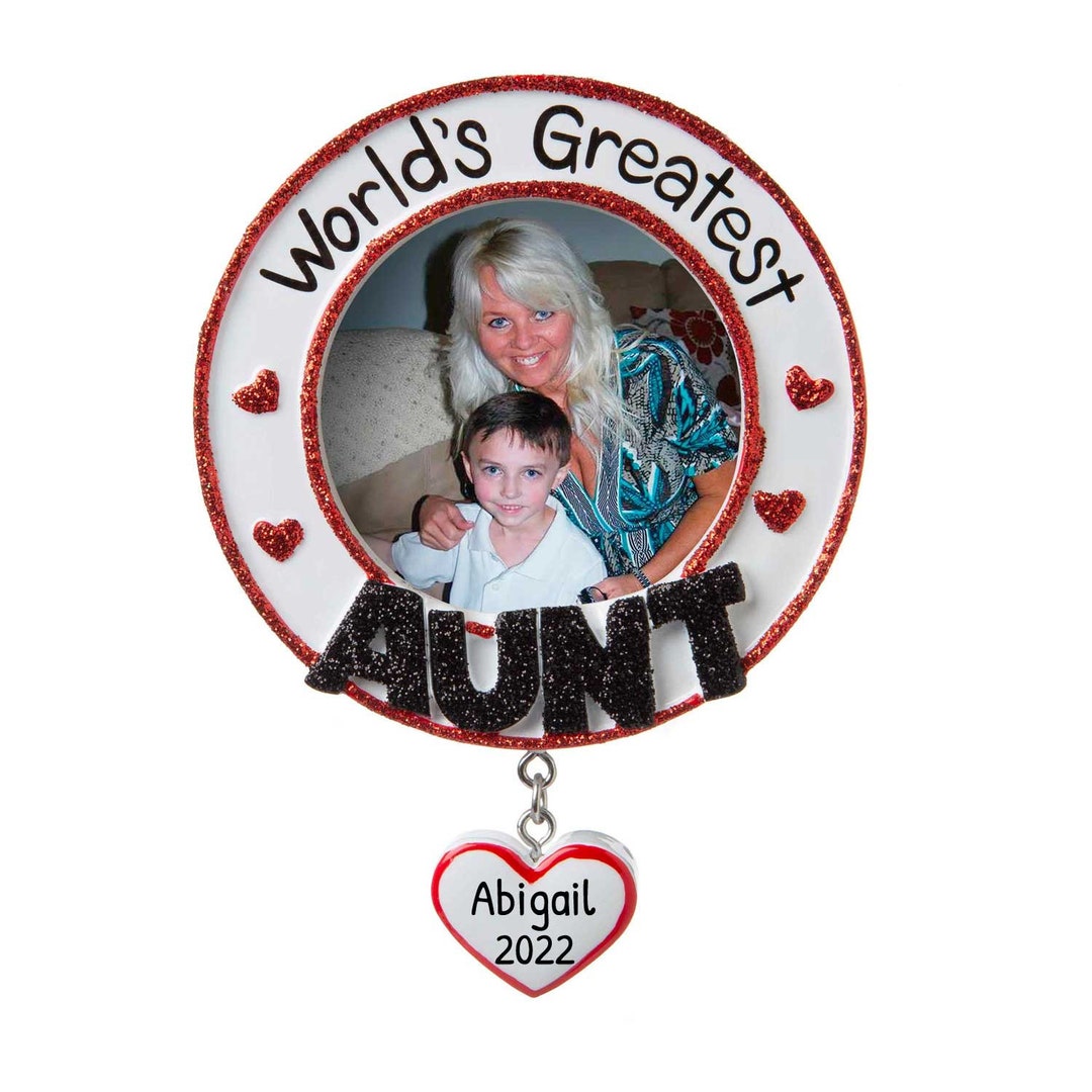 Best Aunt Ornament, Picture Frame Ornament, Personalized Aunt Ornament ...