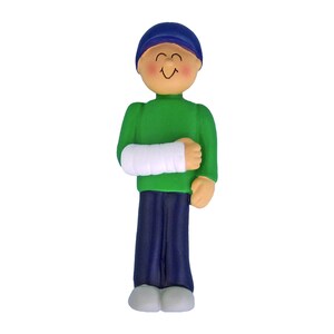 Personalized Broken Arm Ornament, Boy Broken Arm, Arm Cast Ornament ...