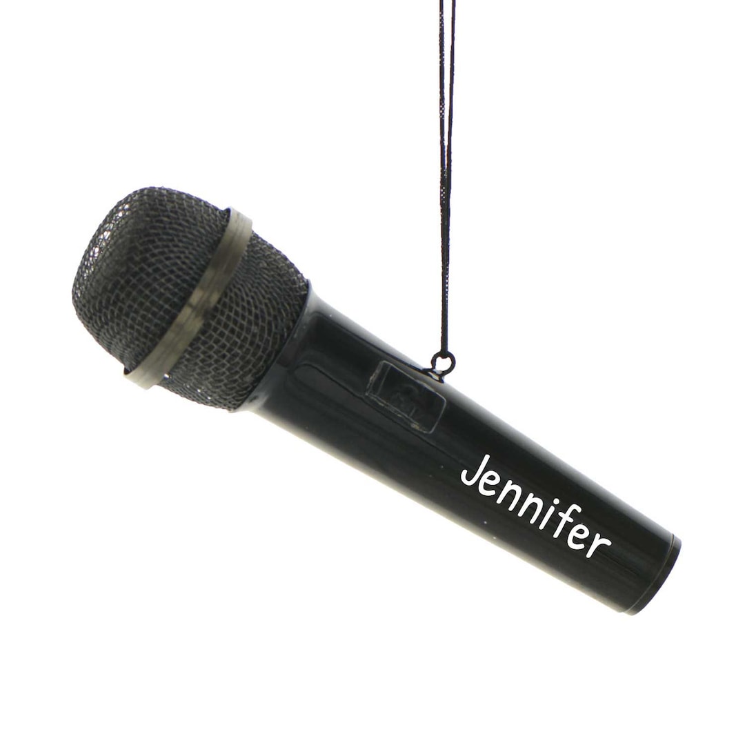 Personalized Black Microphone Ornament, Singing Ornament, Karaoke ...