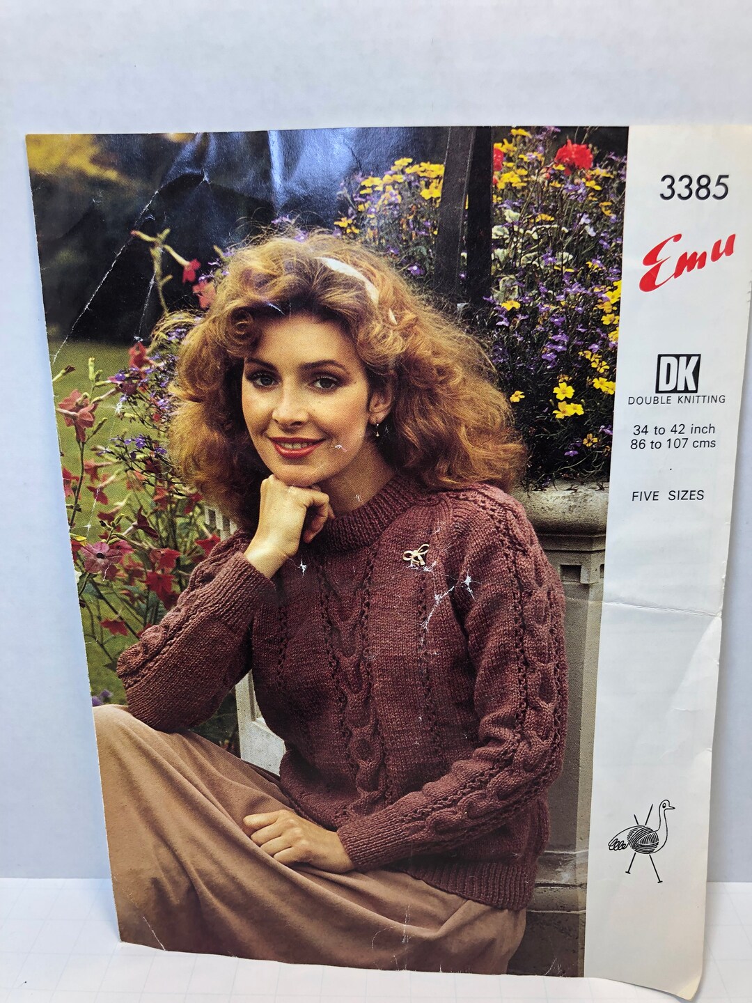 Knitting Pattern EMU English Knitting Pattern Ladies Cable Sweater ...