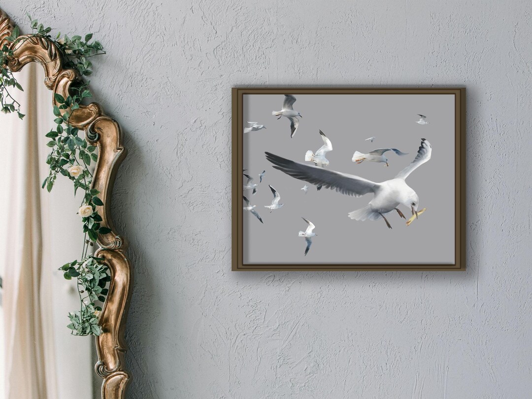 Seagulls Original Fine Art Print Digital Illustration and Painting ...