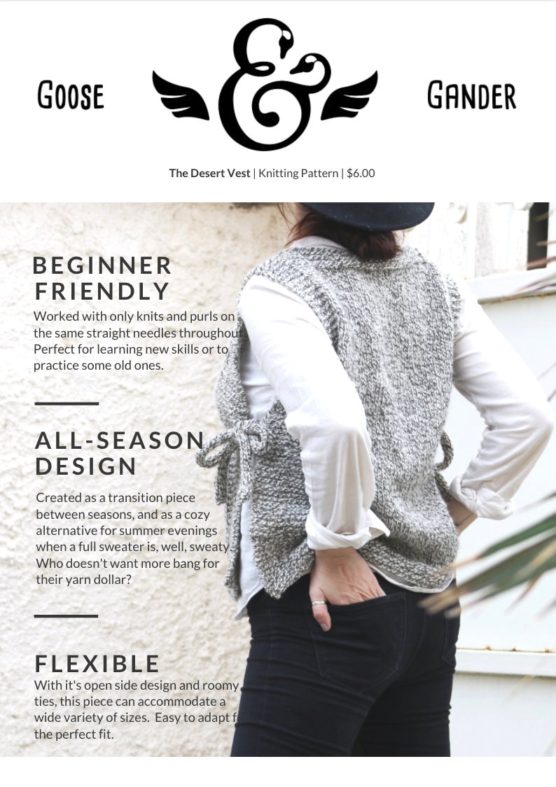 The Desert Vest | Knitting Pattern | Summer Knit | All Season Knit ...