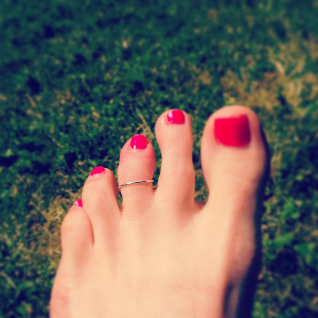 Plain Toe Ring Sterling Silver Adjustable - Etsy