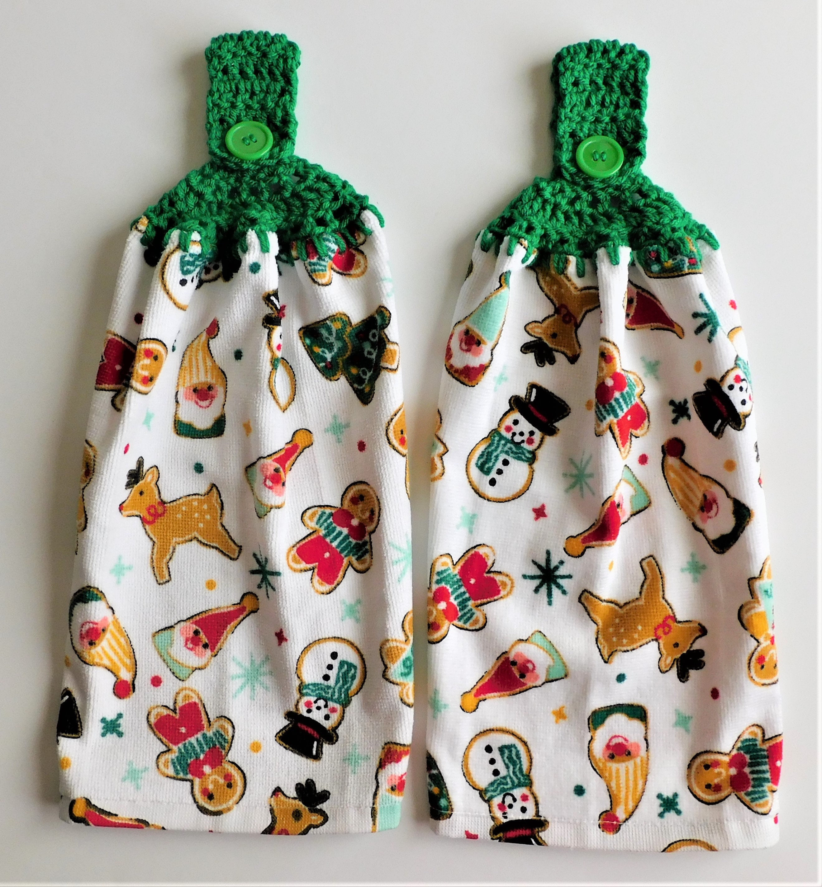 Christmas Hand Towel for Kitchen Oven Door Towel Set of 2 Christmas ...