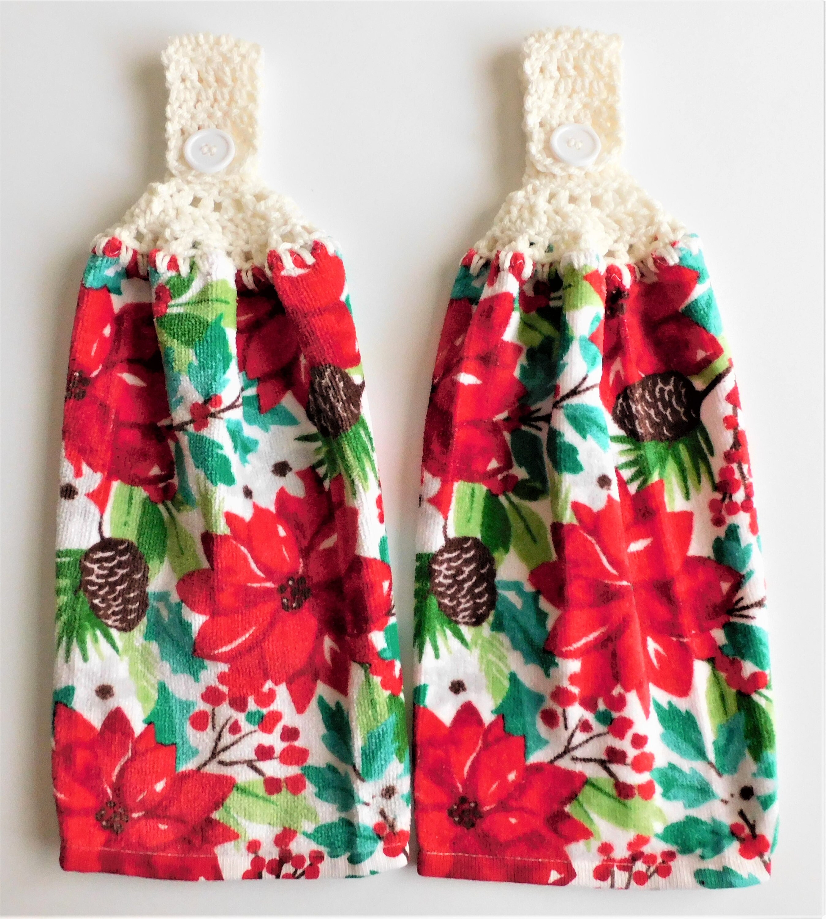 Christmas Hand Towel for Kitchen Oven Door Towel Set of 2 Christmas ...