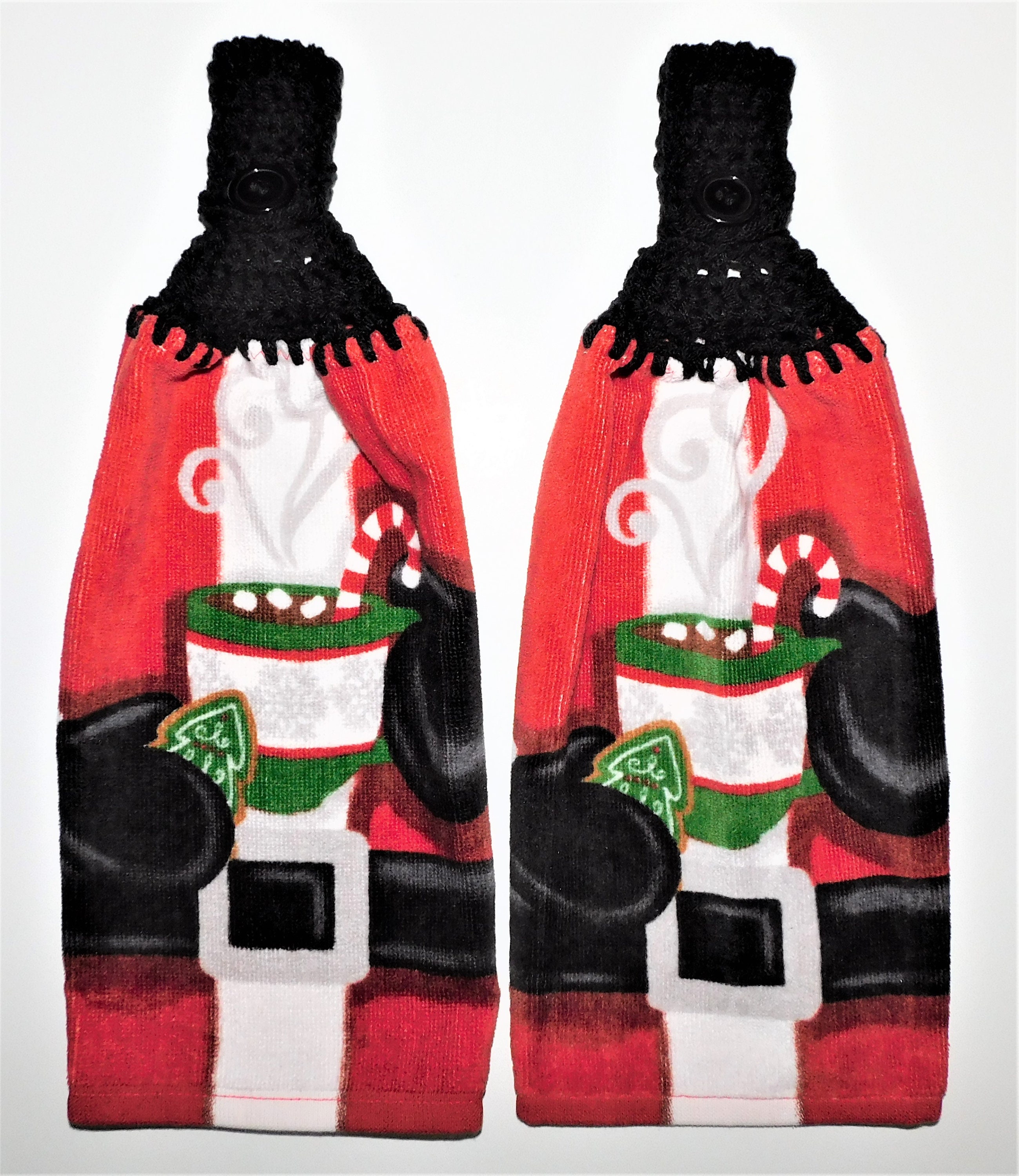 Christmas Oven Towels Hanging Kitchen Towels Oven Door Towel Crochet ...