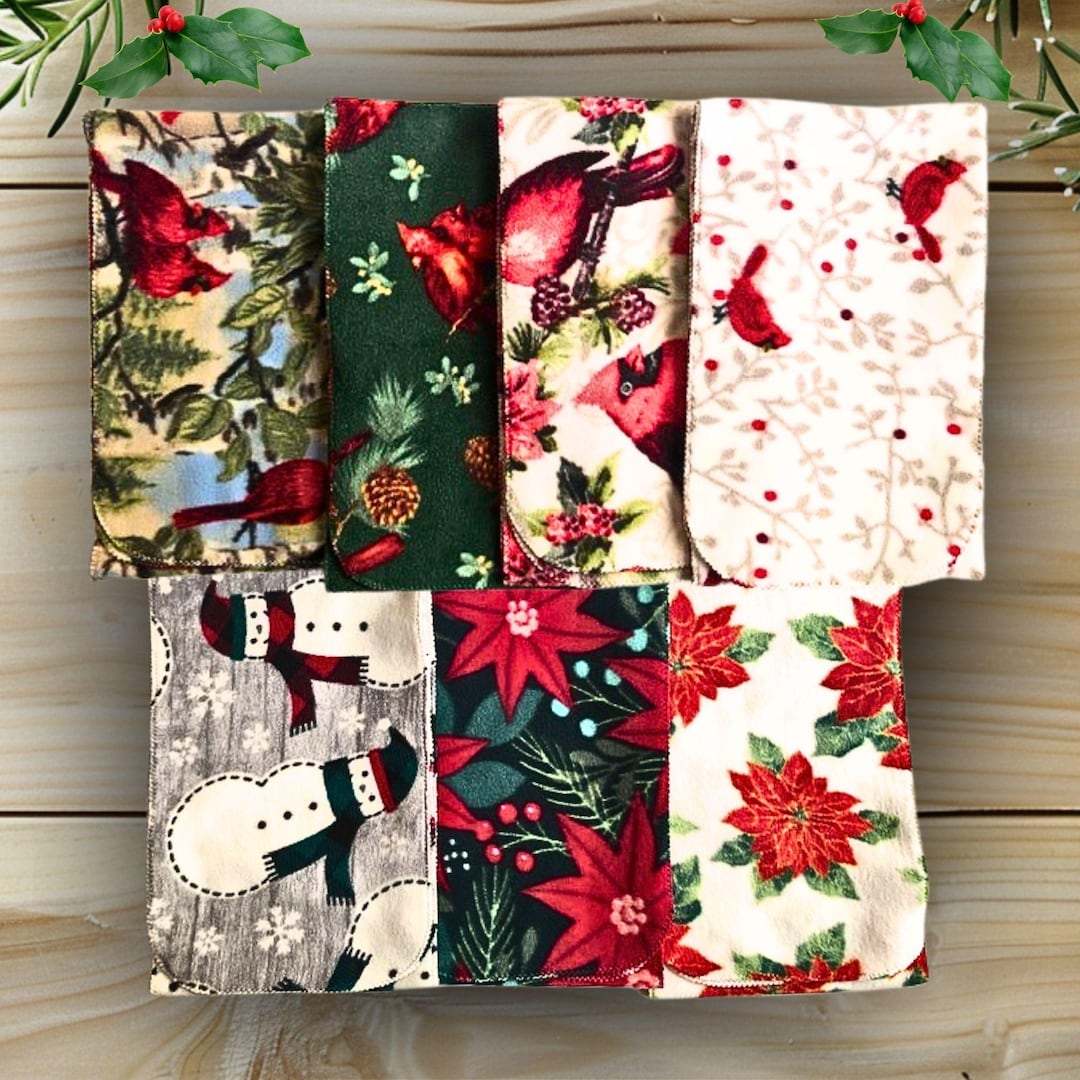 Christmas Fleece Scarf for Women Cardinal Christmas Scarf Poinsettia ...
