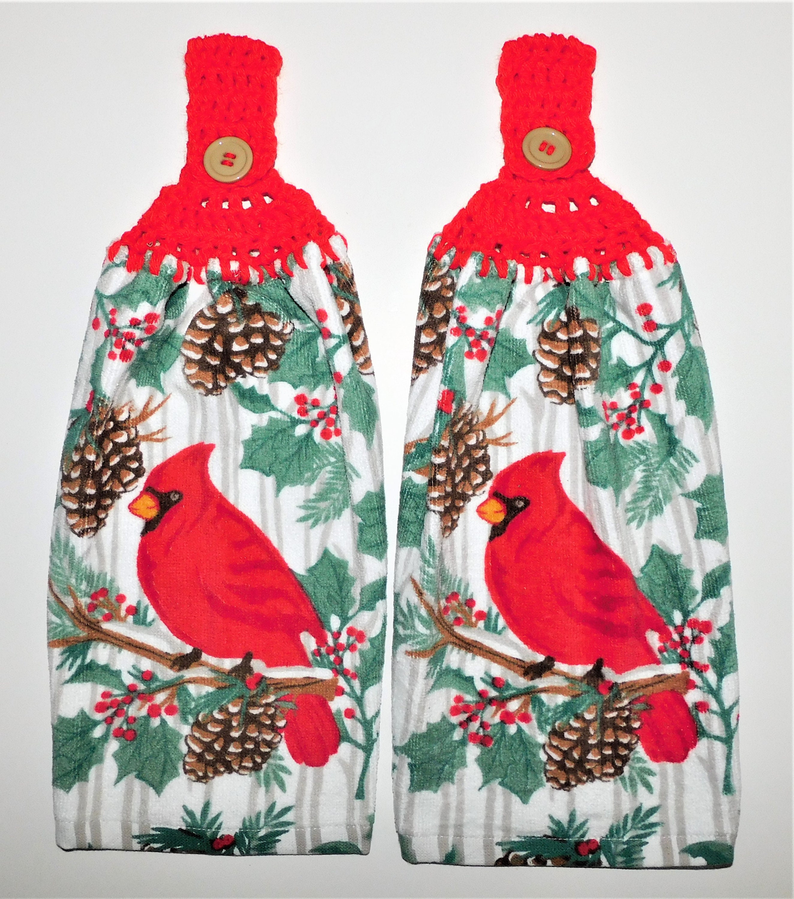 Christmas Oven Towels Hanging Kitchen Towels Oven Door Towel Crochet ...