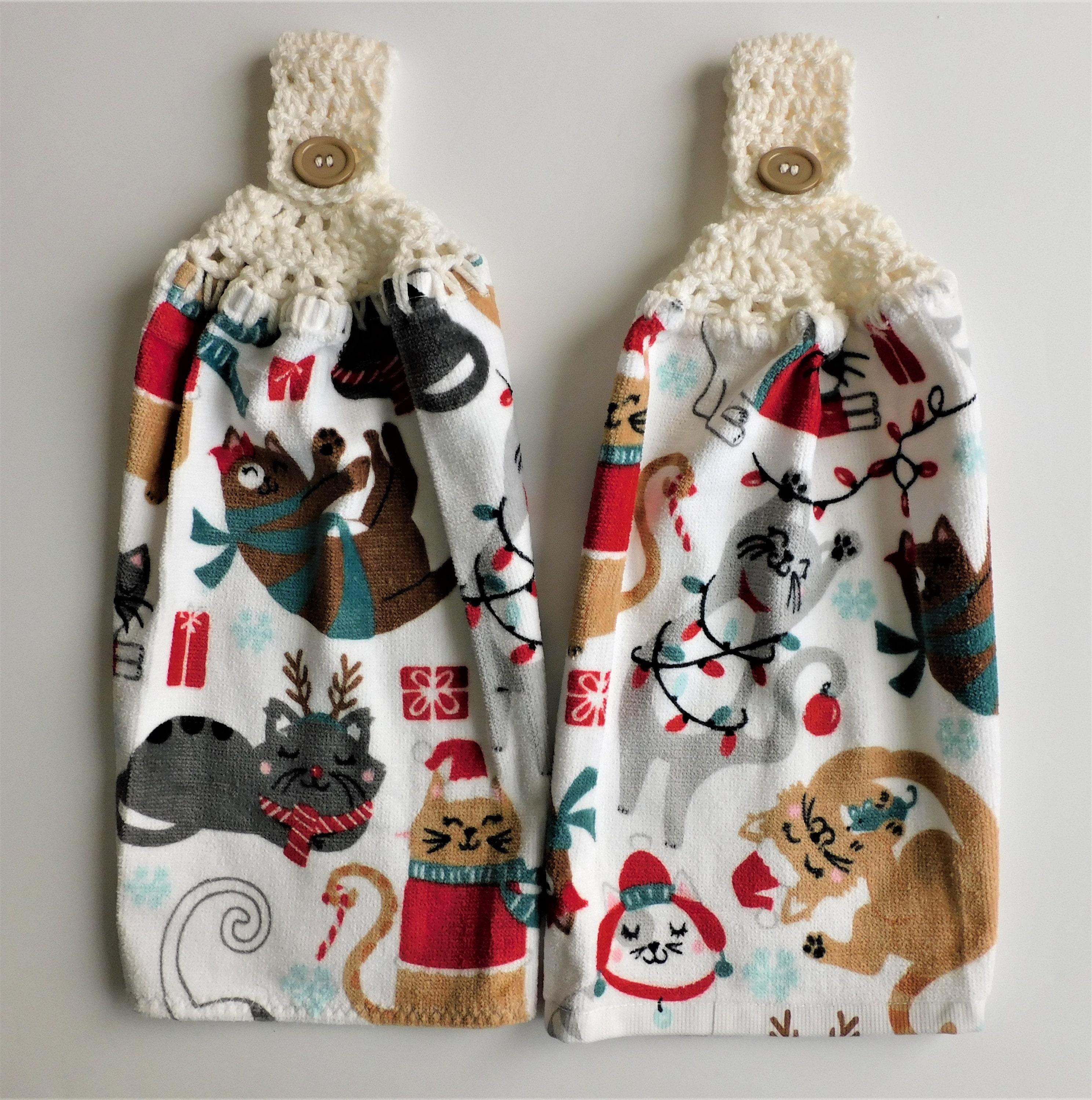 Christmas Hand Towel for Kitchen Oven Door Towel Set of 2 Christmas ...