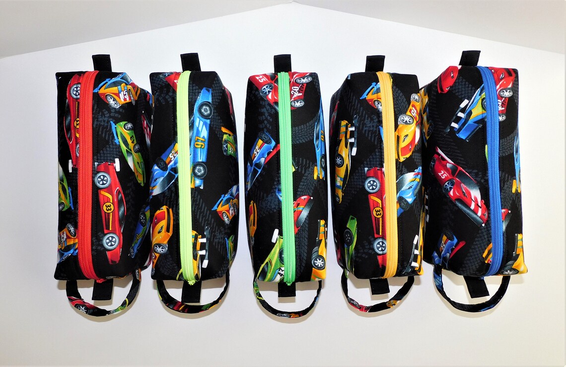 Race Cars Box Pouch Race Cars Zipper Pouch Race Cars Pencil - Etsy