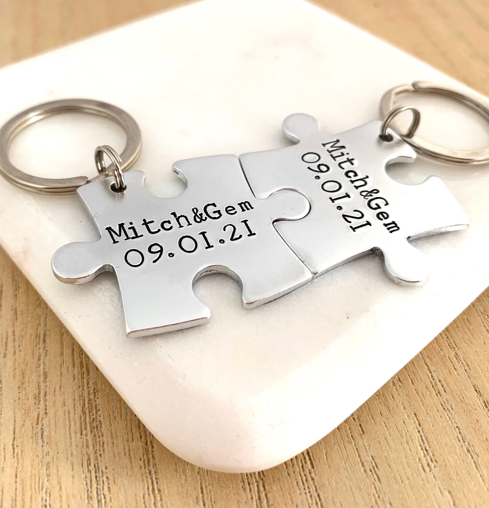 Wedding Gift Personalised Keyring Puzzle Piece - Etsy UK