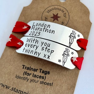 Running Girl, Personalised Trainer Tags, Marathon Runners Gift, London ...