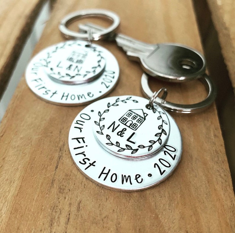 Silver Our First Home Keyring Moving in Together Keychain | Etsy UK