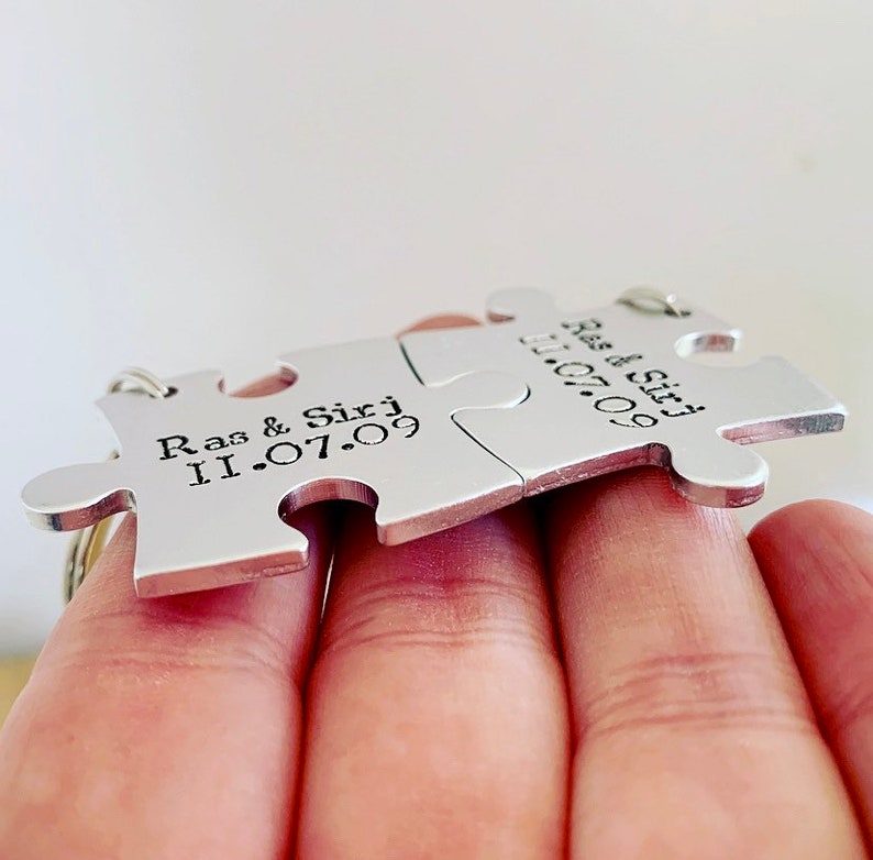 Wedding Gift Personalised Keyring Puzzle Piece | Etsy UK