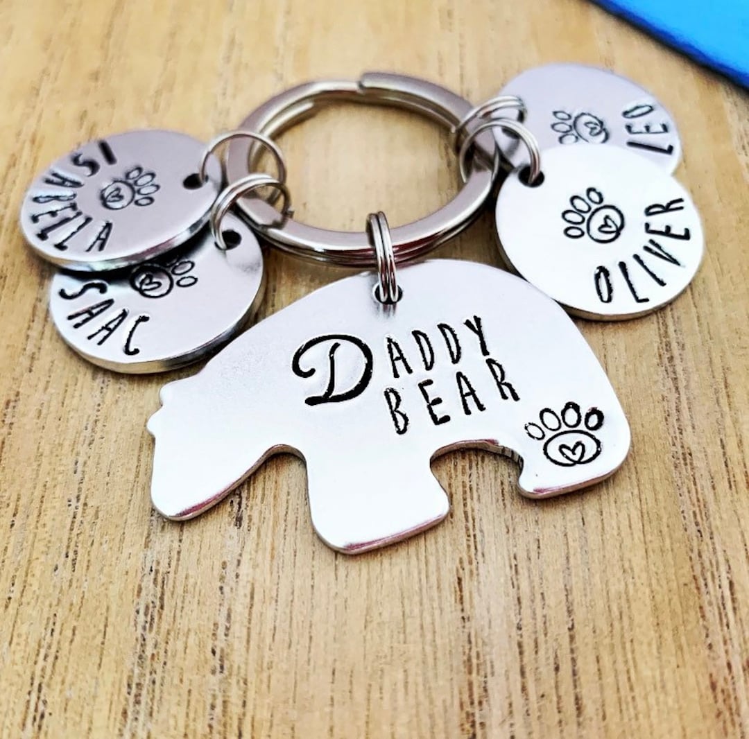 Bear Keyring, Papa Bear Keyring, Daddy Gift, Daddy Bear Keychain ...