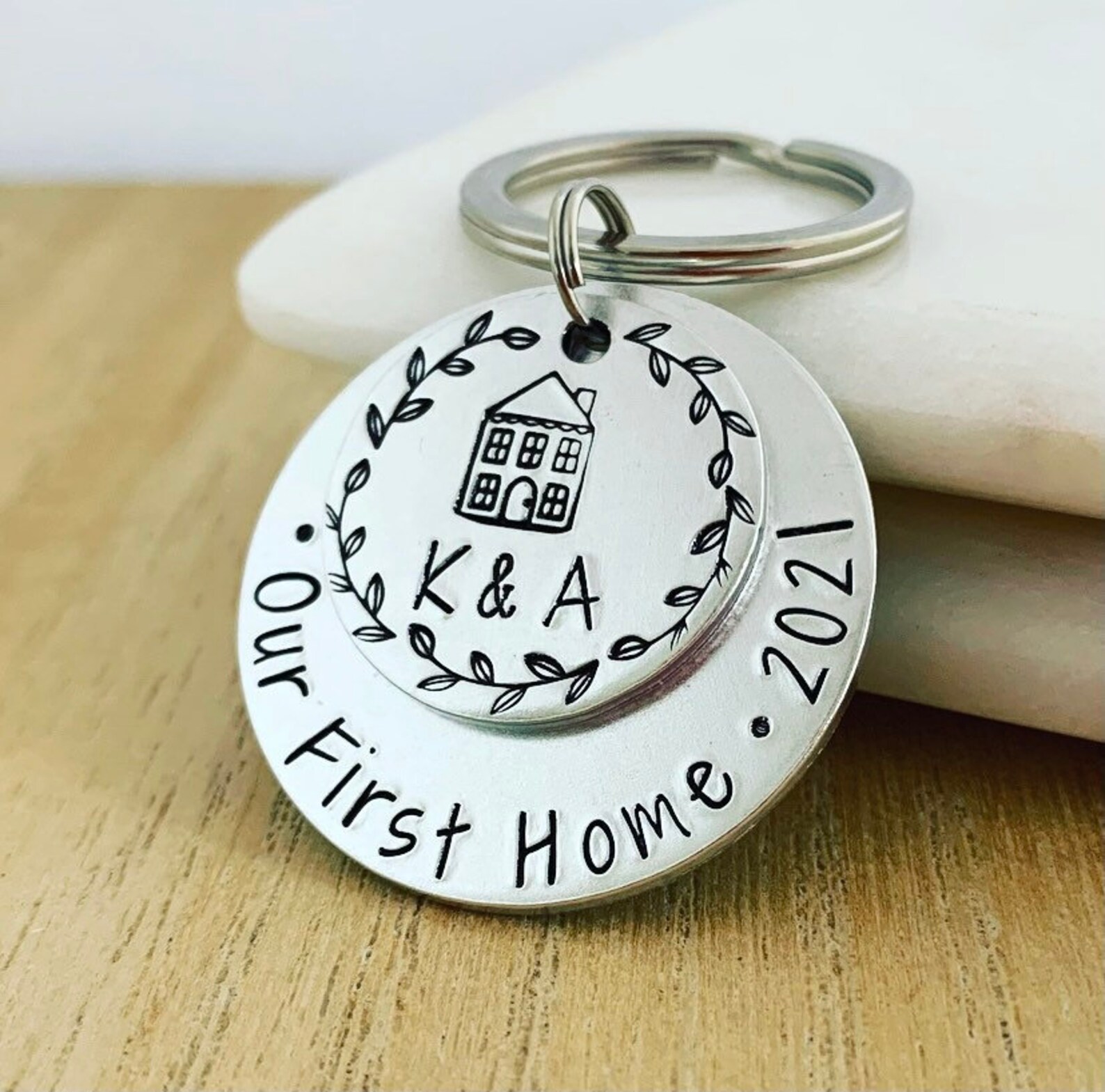 Silver Our First Home Keyring Moving in Together Keychain | Etsy UK