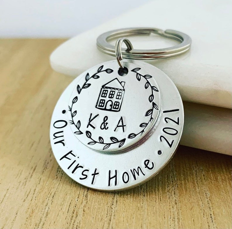 Silver Our First Home Keyring Moving in Together Keychain | Etsy UK