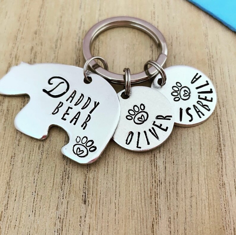 Bear Keyring Papa Bear Keyring Daddy Gift Daddy Bear | Etsy