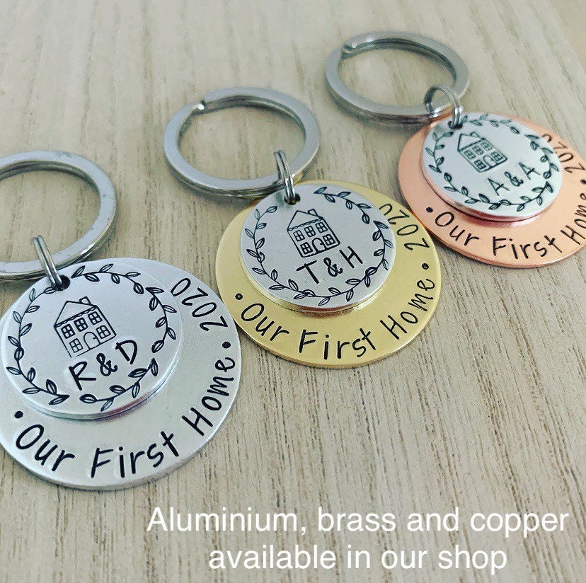 Silver Our First Home Keyring Moving in Together Keychain | Etsy UK