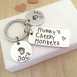 Gifts for Mummy, Mommy's Cheeky Monkeys, Personalised Keyring ...