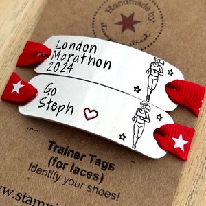Running Girl, Personalised Trainer Tags, Marathon Runners Gift, London ...