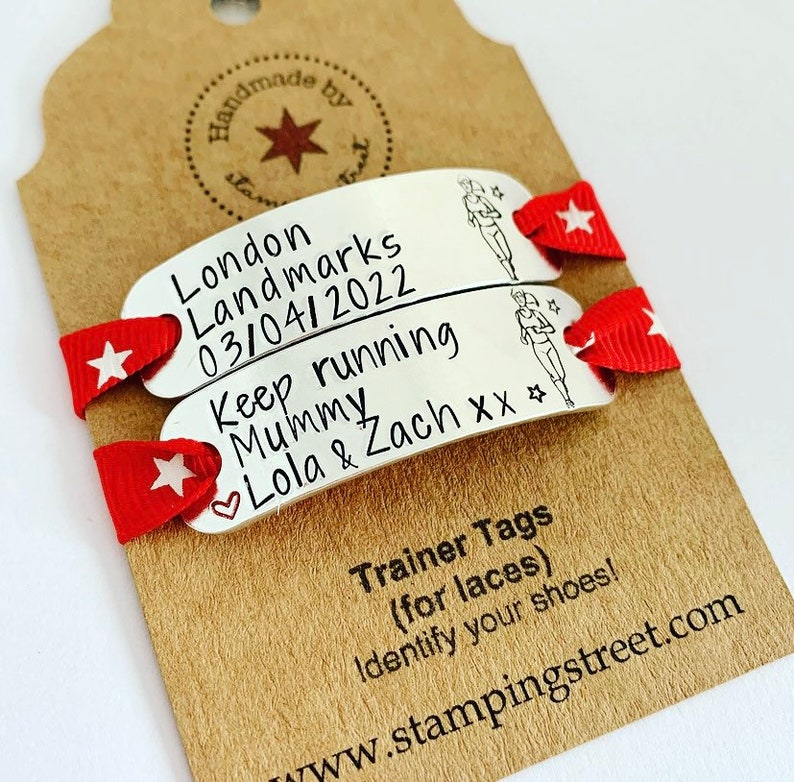 Running Girl Personalised Trainer Tags Marathon Runners - Etsy UK